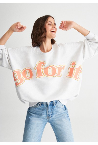 Mavi Kadın Go For It Baskılı Sweatshirt 1610318-80196