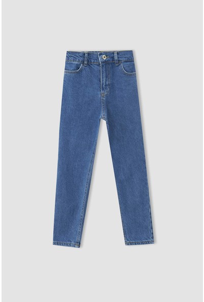 DeFacto Kız Çocuk Mom Fit Yıpratma Detaylı Geri Dönüşümlü Jean Pantolon S6851A621AU DeFacto Kız Çocuk Mom Fit Yıpratma Detaylı Geri Dönüşümlü Jean Pantolon S6851A621AU