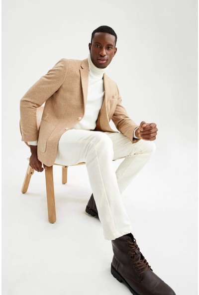DeFacto Slim Fit Astarlı Blazer Ceket X0706AZ21WN