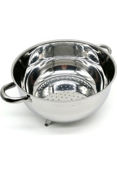 Trdeikons Ayaklı Paslanmaz Çelik Süzgeç - Kulplu Süzgeç