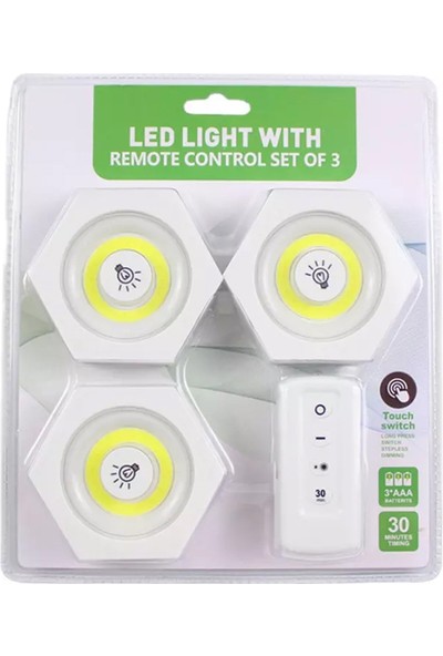 Watton 5W Uzaktan Kumandalı Yapışkanlı LED Spot Lamba WT-365 Watton 5W Uzaktan Kumandalı Yapışkanlı LED Spot Lamba WT-365
