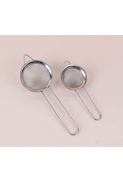 Trdeikons Paslanmaz Çelik Çay Süzgeci ve Sıvı Yağ Süzgeci 2 Li Set
