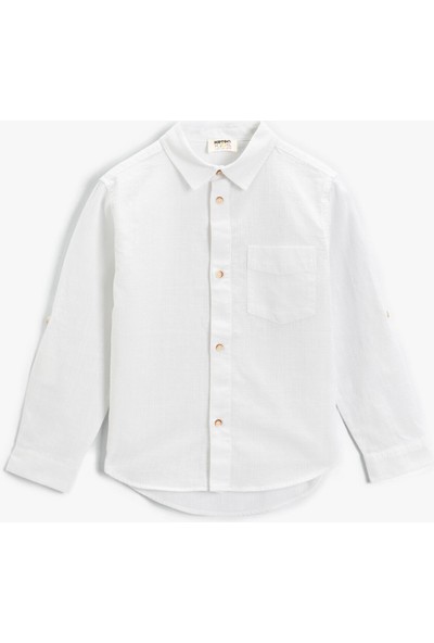 Koton Basic Uzun Kollu Gömlek Cepli