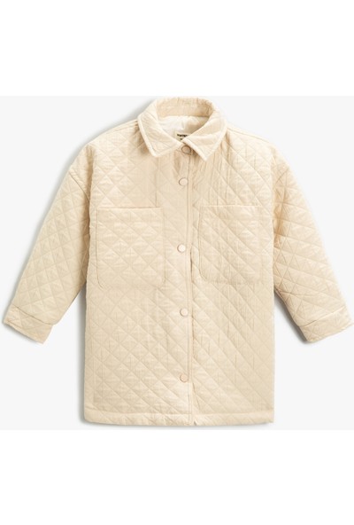 Koton Kapitone Gömlek Ceket Uzun Kollu Çift Cepli