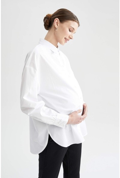 DeFacto Regular Fit Basic Pamuklu Hamile Gömlek X1725AZ22SP