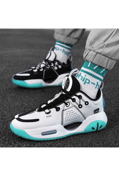 Sıtonghengqı Beyaz Yeşil Erkek Basketbol Ayakkabı Sneakers Sports Ayakkabı (Yurt Dışından)