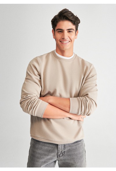 Mavi Erkek Bisiklet Yaka Kahverengi Sweatshirt 0610060-80656