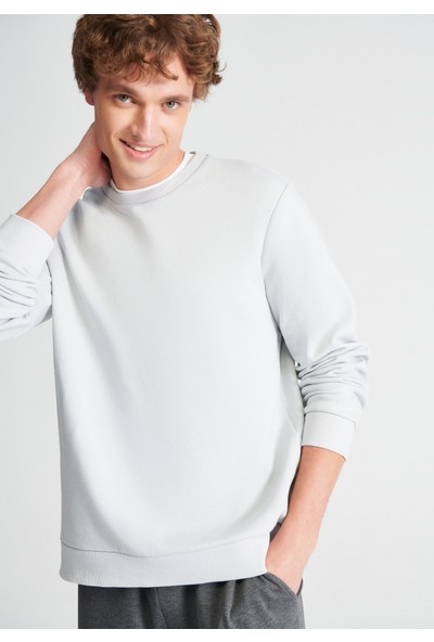 Mavi Erkek Bisiklet Yaka Gri Sweatshirt 0610060-70075