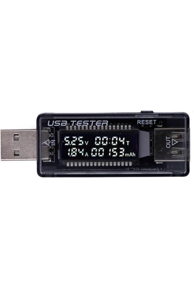 USB Akım Gerilim Dedektörü Voltmetre Ampermetre Test Cihazı 3 1 Siyah USB Akım Gerilim Dedektörü Voltmetre Ampermetre Test Cihazı 3 1 Siyah