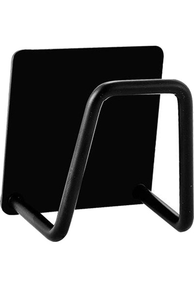 Lavabo Drenaj Raf Yapıştırıcı Sünger Tutucular Sünger Tutucu Raf Siyah