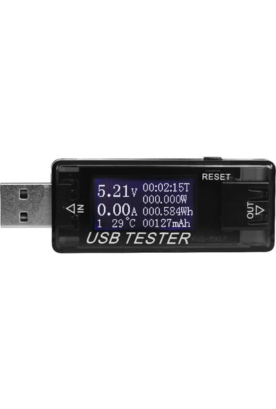 USB Akım Gerilim Dedektörü Voltmetre Ampermetre Test Cihazı 8 1 Siyah USB Akım Gerilim Dedektörü Voltmetre Ampermetre Test Cihazı 8 1 Siyah