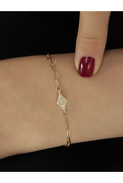 Fiyonk Kuyumculuk 14 Ayar Altın Baklava Detaylı Ataç Bileklik