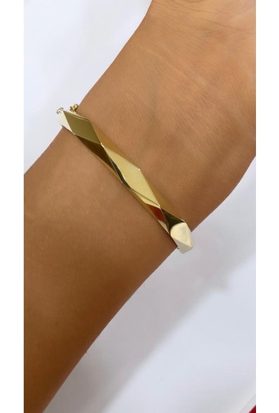 Fiyonk Kuyumculuk 14 Ayar Altın Kelepçe Bilezik Asimetrik