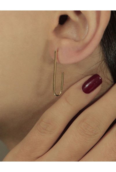 Fiyonk Kuyumculuk 14 Ayar Altın Tarz Kanca Küpe