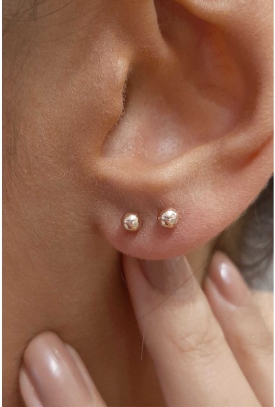 Fiyonk Kuyumculuk 14 Ayar Altın Top Küpe 2