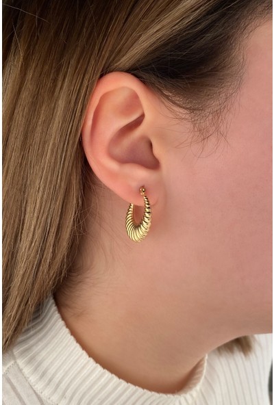 Fiyonk Kuyumculuk 14 Ayar Altın Deniz Kabuğu Küpe 3