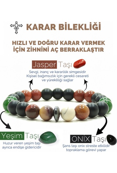Kamus Karar Bilekliği Oniks Jasper Yeşim Hematit Doğal Taş Bileklik Kamus Karar Bilekliği Oniks Jasper Yeşim Hematit Doğal Taş Bileklik