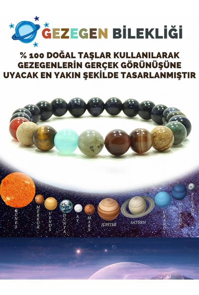 Kamus Gezegen Bileklik Güneş Sistemi Doğal Taş Gezegenler Doğal Taş Bileklik