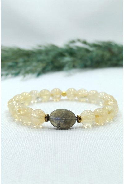 Kamus Labradorit Sitrin Doğal Taş Kadın Bileklik Kamus Labradorit Sitrin Doğal Taş Kadın Bileklik