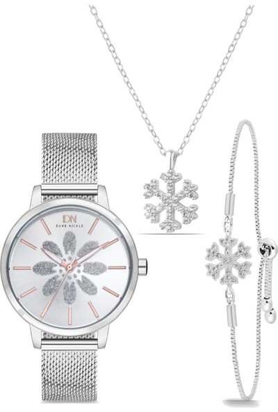 Duke Nickle 3XDBG9C2 Kar Tanesi Kadın Kol Saati Seti