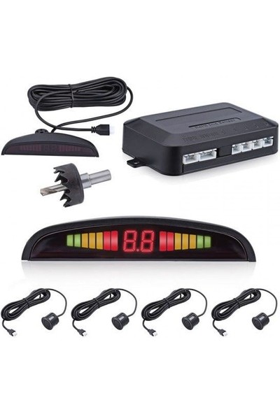 Goldmoon Park Sensörü 4 Gözlü Ekranlı Ikazlı Siyah Goldmoon Park Sensörü 4 Gözlü Ekranlı Ikazlı Siyah