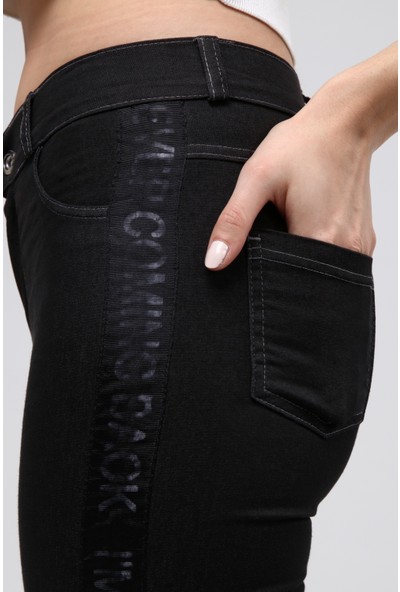 1moda1tarz Kadın Siyah Yan Şerit Detaylı Full Likralı Skinny Kot Tayt 1moda1tarz Kadın Siyah Yan Şerit Detaylı Full Likralı Skinny Kot Tayt