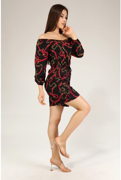 1moda1tarz Kadın Metraj Baskı Madonna Yaka Uzun Kollu Beli Lastikli Kuşaklı Şort Tulum Elbise 1moda1tarz Kadın Metraj Baskı Madonna Yaka Uzun Kollu Beli Lastikli Kuşaklı Şort Tulum Elbise