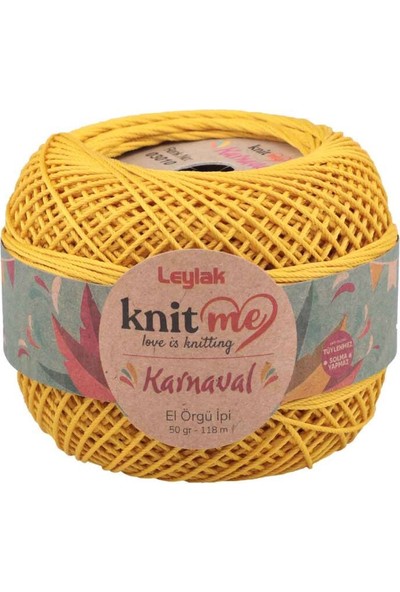 Knit Me Karnaval El Örgü Ipi Sarı 03010 50 Gr.
