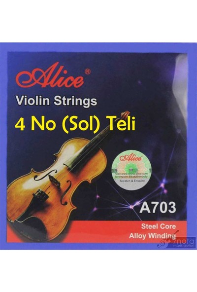 Alice A-703A-4 Keman Teli - 4 Numara Sol Teli - G Alice A-703A-4 Keman Teli - 4 Numara Sol Teli - G