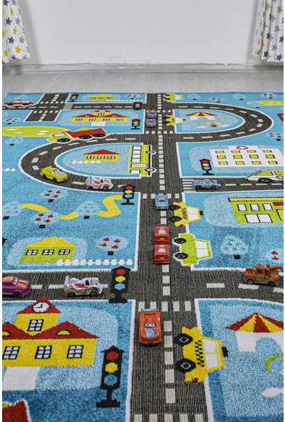 Odeon Halı 3 Boyutlu Mavi Trafik Arabalı Dokuma Çocuk Oyun Halısı Odeon Halı 3 Boyutlu Mavi Trafik Arabalı Dokuma Çocuk Oyun Halısı