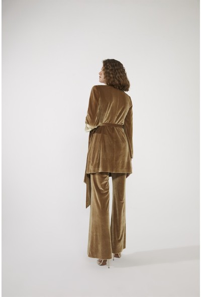 Qui Shi Kadife Ceket Kahve