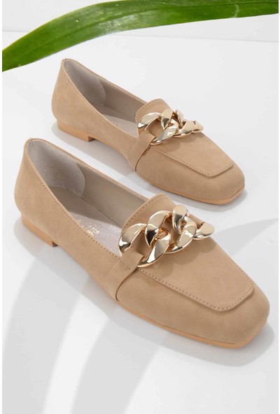 Bambi Camel Nubuk Kadın Loafer Ayakkabı K016411659 Bambi Camel Nubuk Kadın Loafer Ayakkabı K016411659