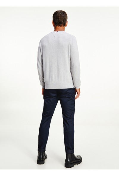 Tommy Hilfiger MW0MW11674P91 Bisiklet Yaka Normal Kalıp Düz Gri Erkek Kazak Tommy Hilfiger MW0MW11674P91 Bisiklet Yaka Normal Kalıp Düz Gri Erkek Kazak