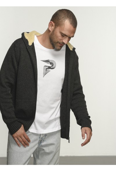 People By Fabrika Hırka, L, Antrasit