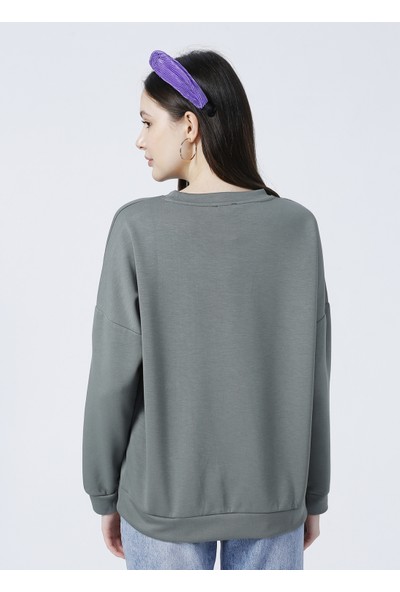 Fabrika Homewear Koleksiyonu Haki KadınSweatshirt