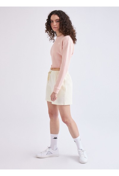 Kappa 351E16WH15 W Authentic Gabriellax Normal Bel Regular Fit Düz Beyaz Kadın Şort