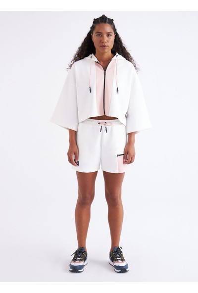 Kappa 331F7MWA04 W Authentic Tier1 Lazard Normal Bel Regular Fit Düz Beyaz Kadın Şort