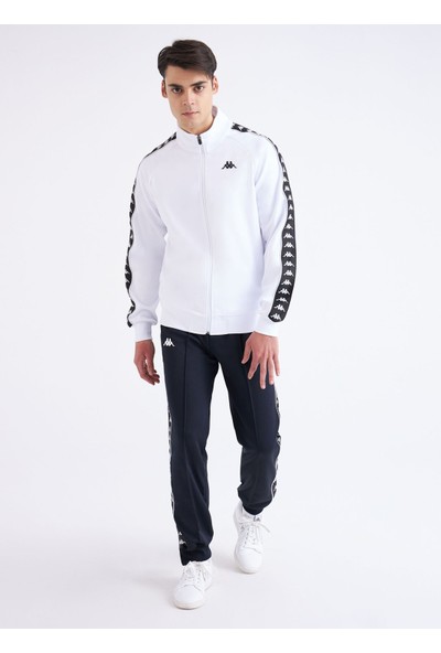 Kappa 371F49WA10-1 M 222BANDA Anniston Sl Dik Yaka Regular Fit Düz Beyaz Erkek Zip Ceket