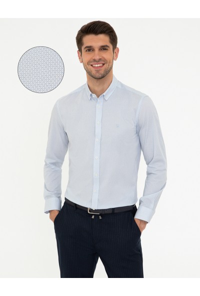Pierre Cardin Açık Mavi Slim Fit Gömlek 50209601-VR013 Pierre Cardin Açık Mavi Slim Fit Gömlek 50209601-VR013