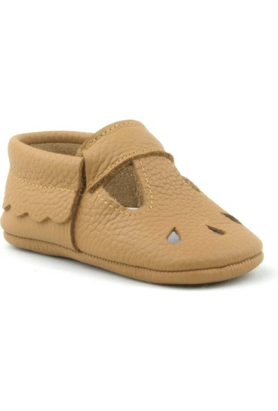 Hapshoe Kids Deri Kahverengi Lastikli Bebek Patik