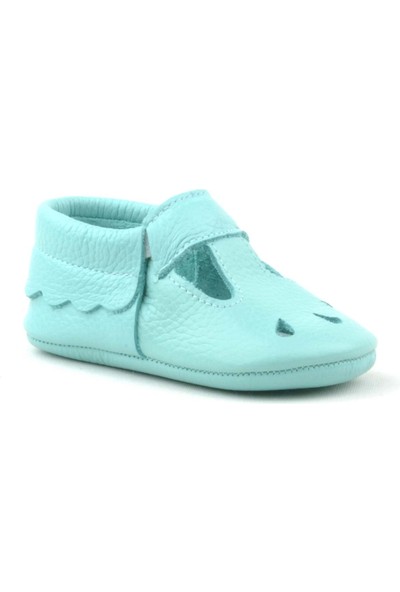 Hapshoe Kids Deri Yeşil Lastikli Bebek Patik