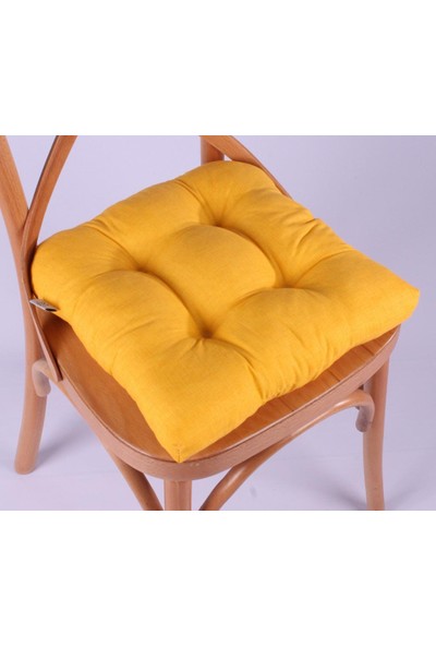 Altın Pamuk Altınpamuk Lina Pofidik Sarı Sandalye Minderi Özel Dikişli Bağcıklı 40X40CM Altın Pamuk Altınpamuk Lina Pofidik Sarı Sandalye Minderi Özel Dikişli Bağcıklı 40X40CM