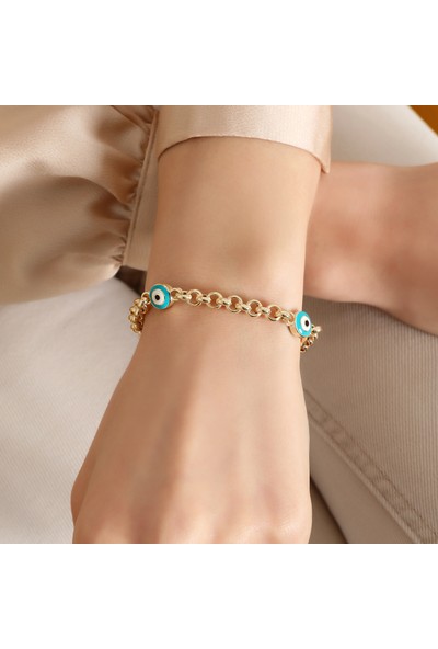 Silverist Nazar Gözlü Hallow Gümüş Bileklik