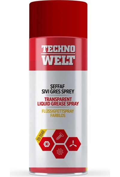 Techno Welt Şeffaf Sıvı Gres 400ML (Katkılı) Sprey Techno Welt Şeffaf Sıvı Gres 400ML (Katkılı) Sprey