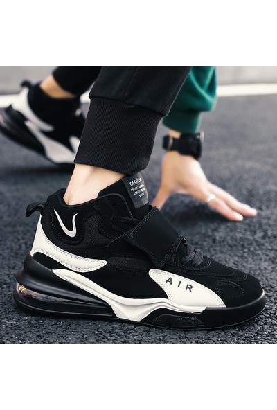 Moyan Siyah Beyaz Erkek Basketbol Ayakkabı Sneakers Sports Hava Yastığı Ayakkabı (Yurt Dışından)