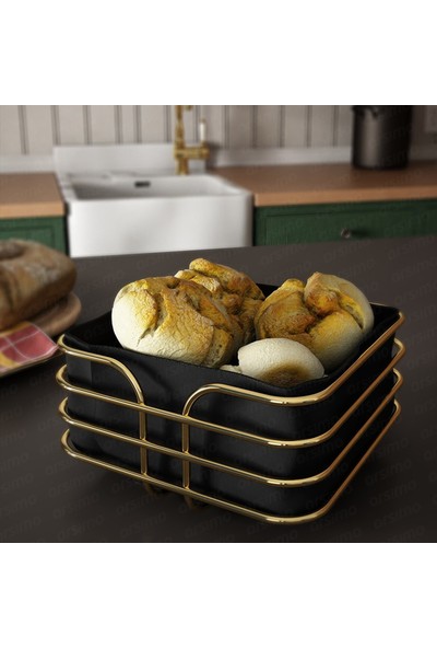 Arsimo Lux Ekmeklik Kumaş Hazneli Ekmek Sepeti Paslanmaz Çelik Gold Kare Arsimo Lux Ekmeklik Kumaş Hazneli Ekmek Sepeti Paslanmaz Çelik Gold Kare