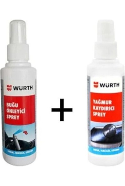 Würth Yağmur Su Kaydırıcı ve Buğu Önleyici Sprey Set 150 ml Würth Yağmur Su Kaydırıcı ve Buğu Önleyici Sprey Set 150 ml