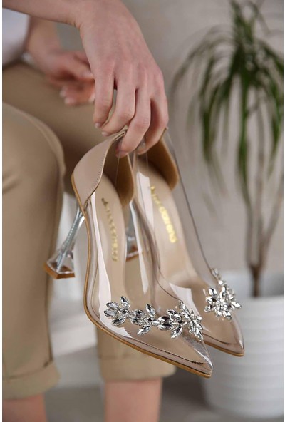 Stwenn Princess Şeffaf Kadın Topuklu Ayakkabı Abiye Ayakkabı Topuk Boyu 10 cm Stwenn Princess Şeffaf Kadın Topuklu Ayakkabı Abiye Ayakkabı Topuk Boyu 10 cm