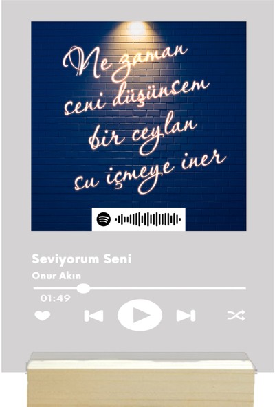 Hediye Bazarı Sevgiliye Özel Spotify Barkodlu Onur Akın-Seviyorum Seni 15 x 20 Plak Tablo Hediye Bazarı Sevgiliye Özel Spotify Barkodlu Onur Akın-Seviyorum Seni 15 x 20 Plak Tablo