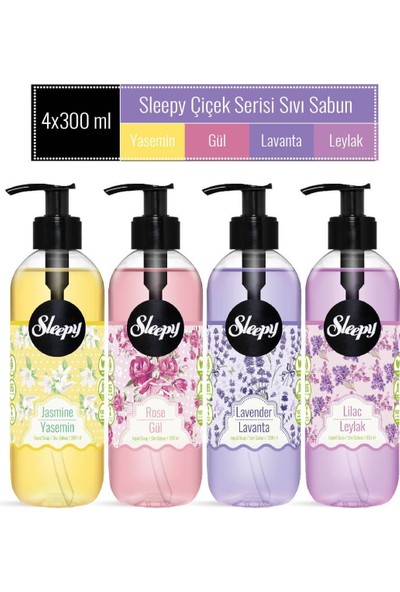 Sleepy Çiçek Serisi Sıvı Sabun 4'lü 4 x 300 ml